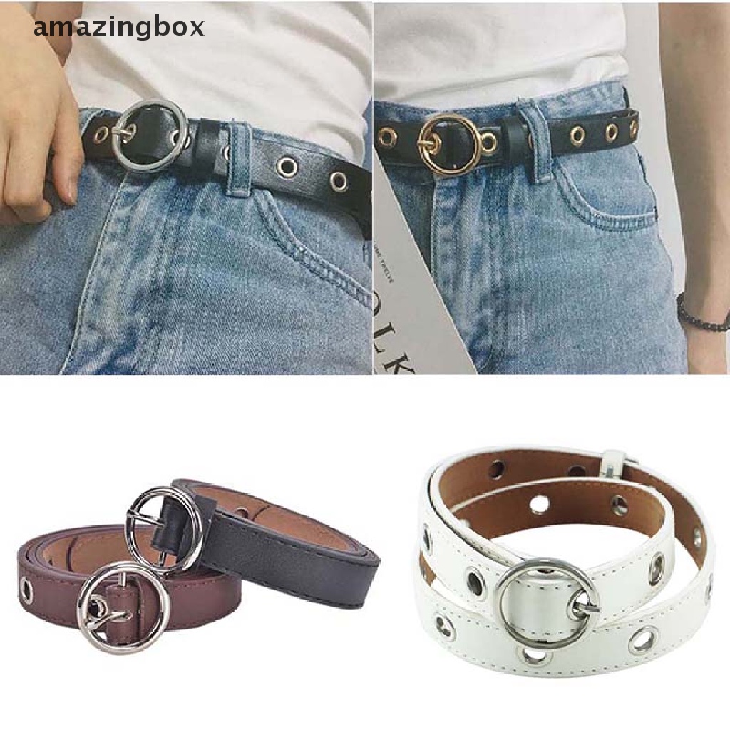 ABTH Fashion Women Big Hole Belts PU Leather Metal Pin Buckle Waist ...