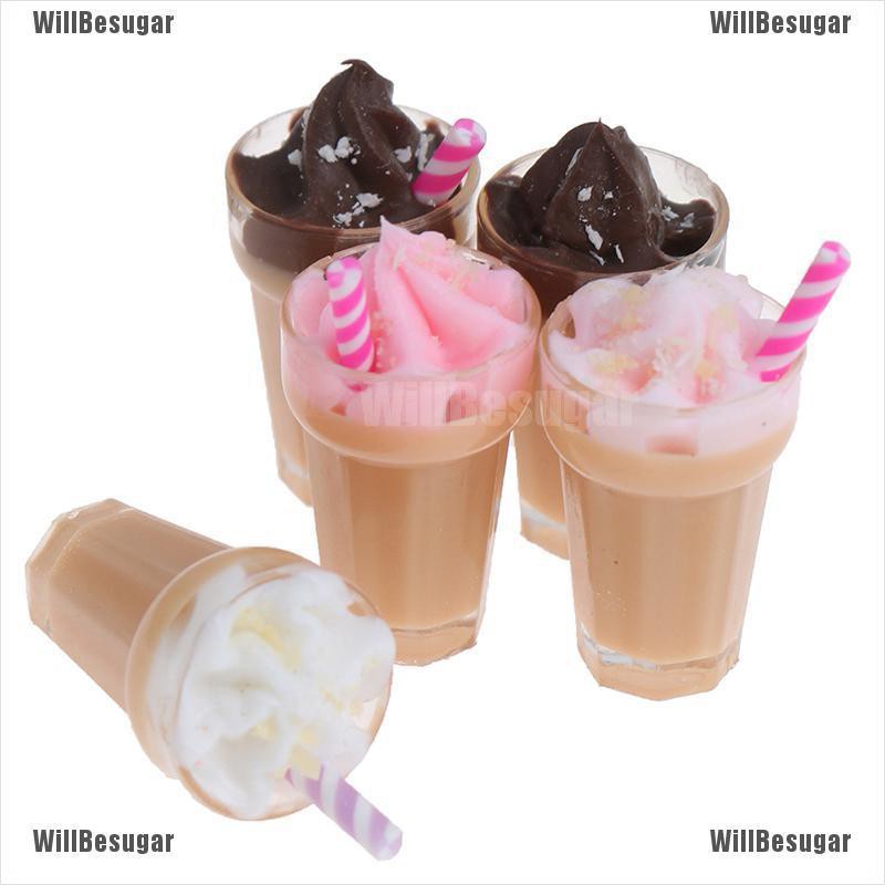 WillBesugar 1:12 Dollhouse Miniature Simulation Drink Milkshake Model ...