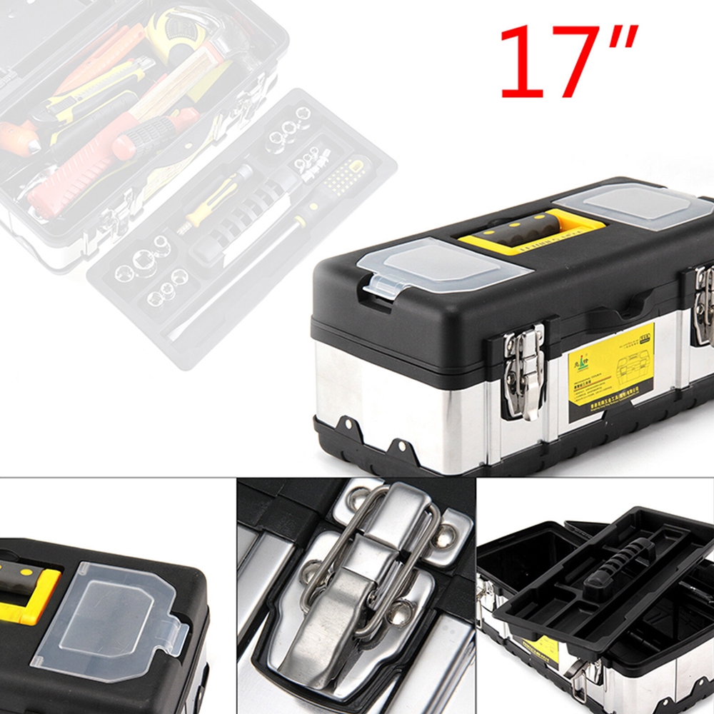 17 Inch Heavy Duty Stainless Steel Tool Box Chest Storage Tool with ...