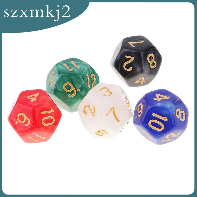 Cutest 50pcs 16mm D12 Dice 12 Sided Die Polyhedral&Dice Carry Bag for ...