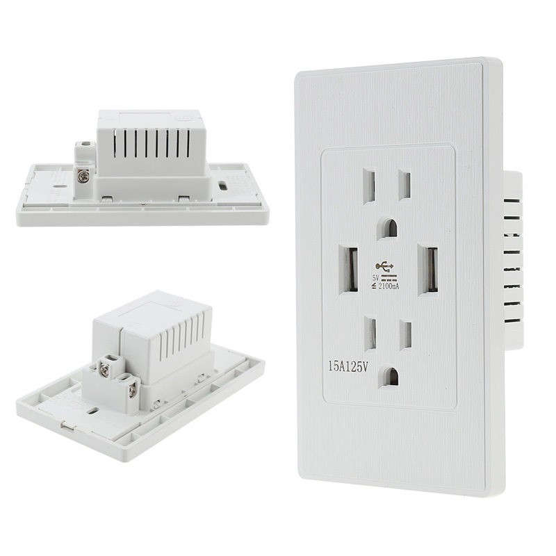 Dual USB Port Wall smat Socket Charger Outlet Plate Panel HU - oudhyed ...