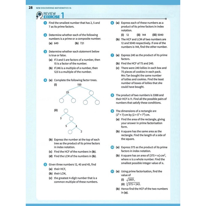 New Discovering Mathematics Textbook 1A (For Secondary 1 Grade 7 Year 7 ...