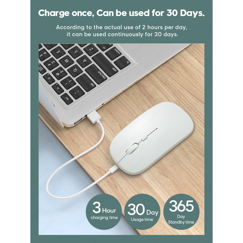 ♧AIEACH Bluetooth Mouse สำหรับ iPad Samsung Huawei Lenovo Android แท็บ ...