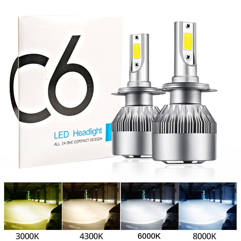 หลอดไฟตัดหมอก H4 H7 H11 H1 HB3 9005 9006 HB4 COB C6 LED สำหรับติดรถยนต์ - gzqd1686.th - ThaiPick