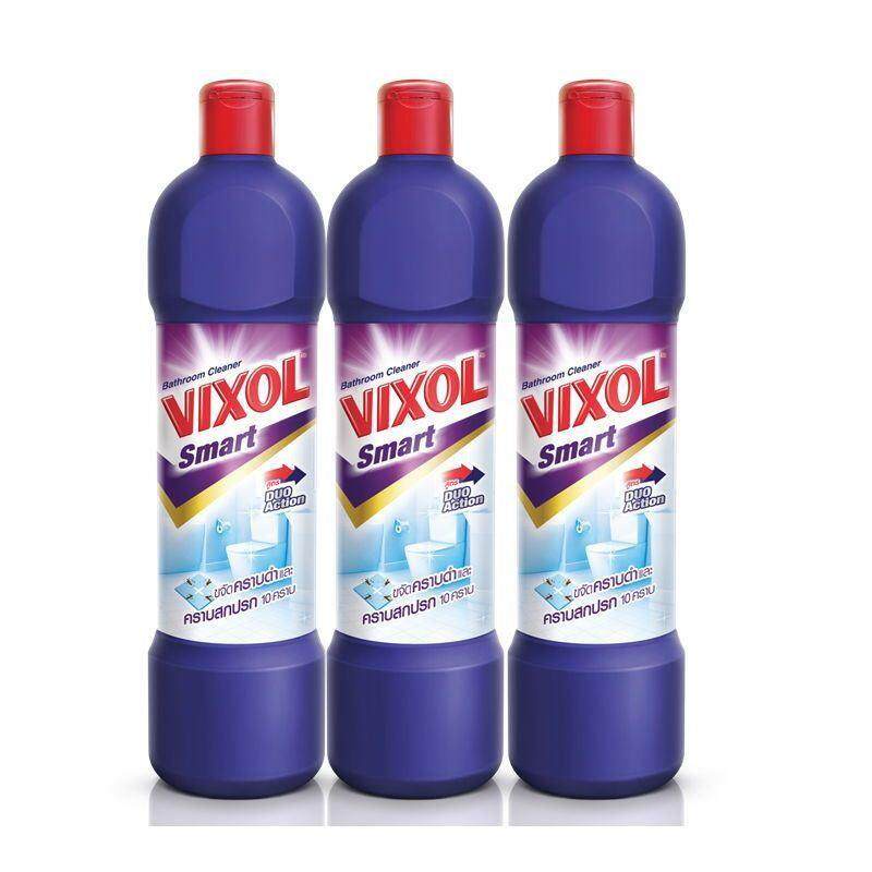 โดนใจ สีม่วง VIXOL น้ำยาล้างห้องน้ำ วิกซอล ขนาด 450ml ยกแพ็ค 3ขวด ขจัด ...