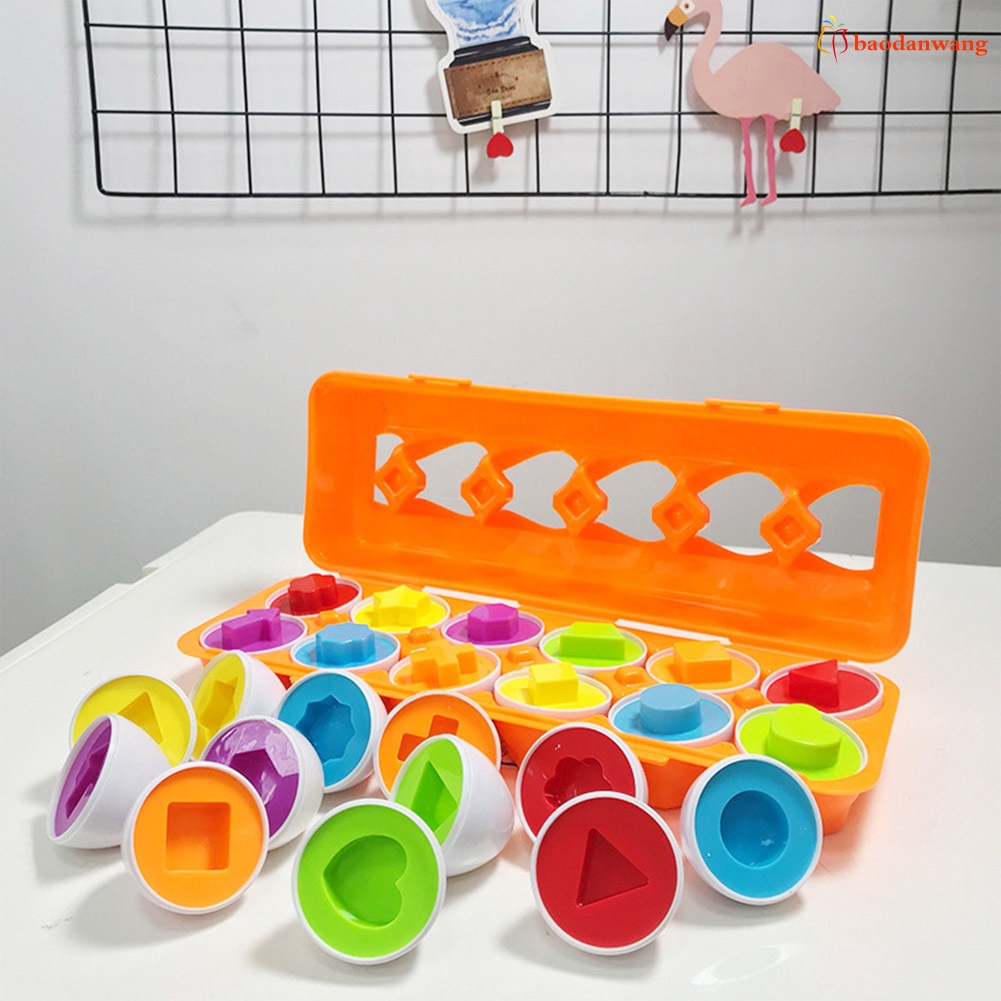 12 Pcs Egg Shape Color Matching Toy Educational Learning Traning for ...