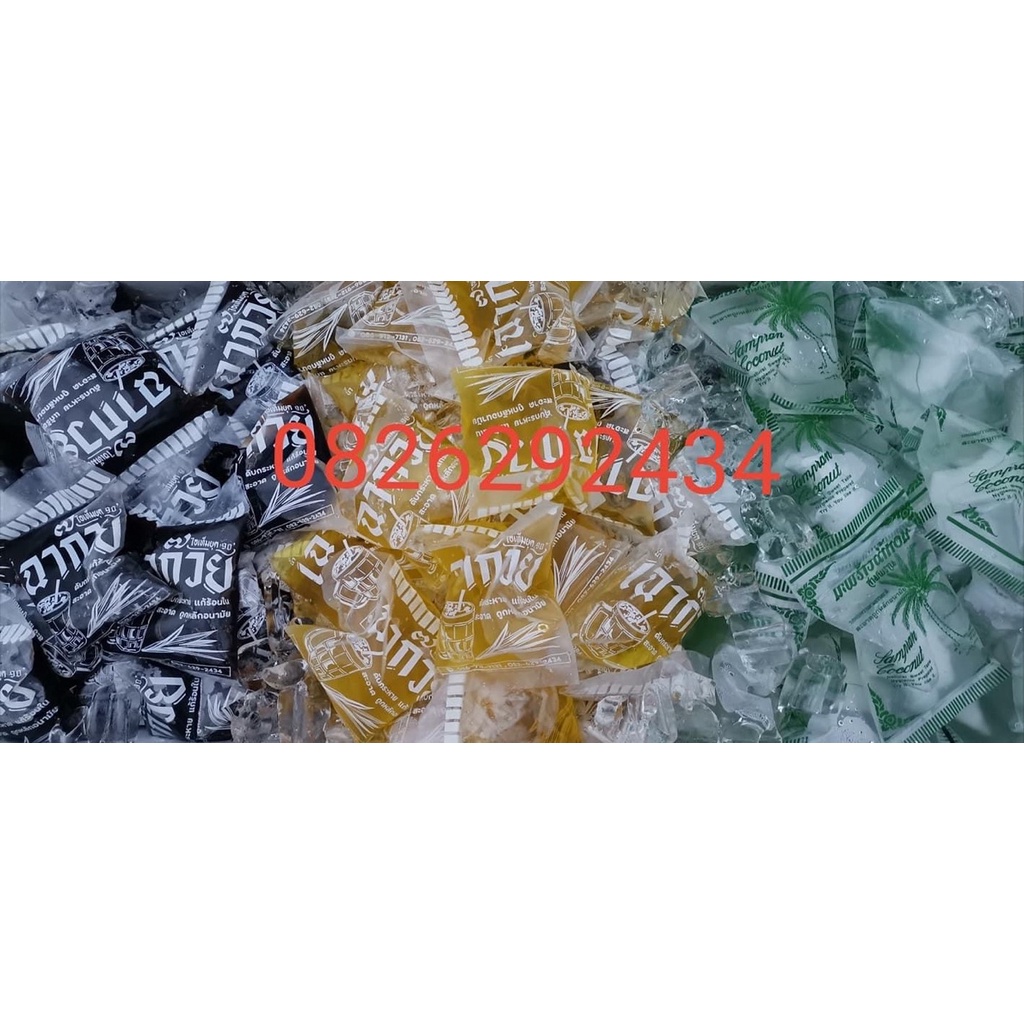 ถุงน้ำมะพร้าว น้ำหวานโบราณ ไอเทมยุค 90 ขนาด 3x5 นิ้ว ชุด 100ใบ - alpshop_12 - ThaiPick