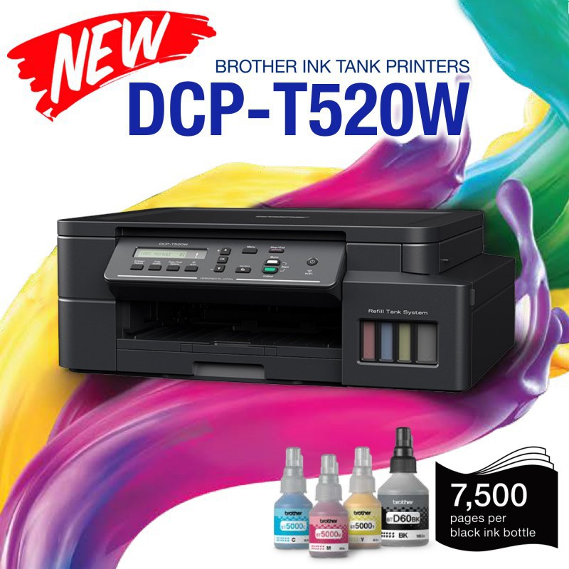 Brother เครื่องพิมพ์มัลติฟังก์ชันอิงค์แท็งก์ DCP-T520W มาพร้อมฟังก์ชัน ...