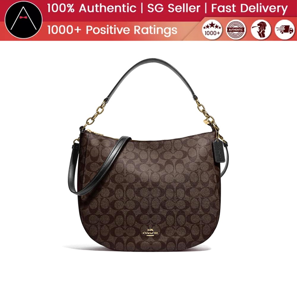 Coach F39527 Elle Hobo In Signature Canvas | Shopee Thailand