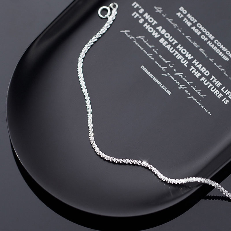 สร้อยข้อเท้าSparkling s925 กำไลข้อเท้าเงินผู้หญิง gypsophila 2021 ใหม่อินเทรนด์ cool breeze ...