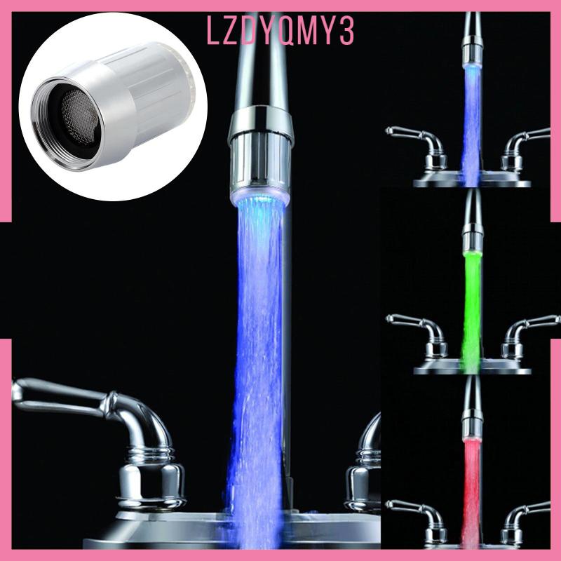 LED Light Glow Water Faucet 3-Color Changing Temperature Sensor Stream ...