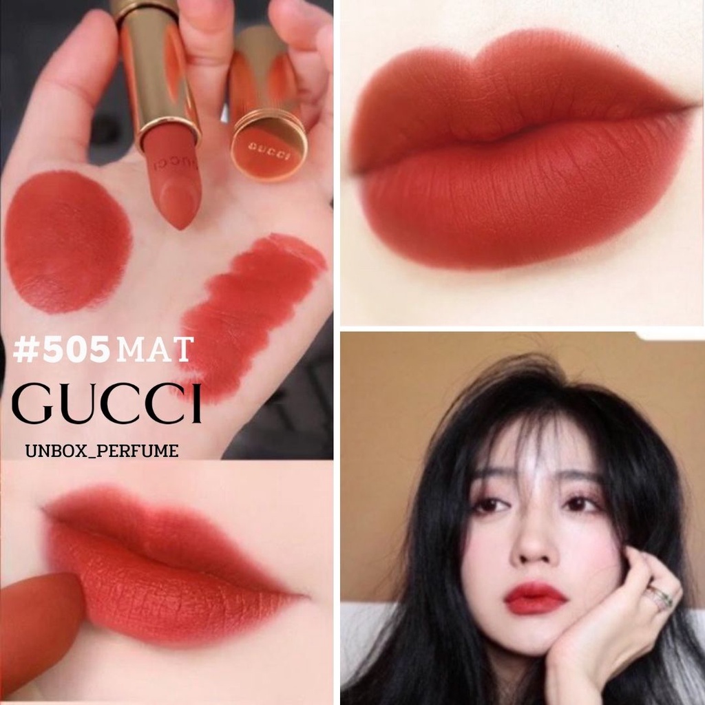 ลิปสติก ล็อตปี 2021 GUCCI Lipstick สี 201 204 208 505 Rouge a Levres ...