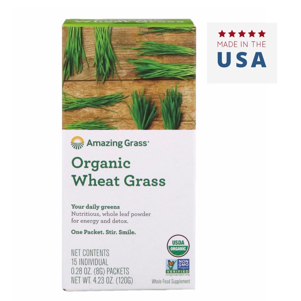 Amazing Grass, Organic Wheat Grass, 15 Individual Packets, 0.28 oz (8 g ...