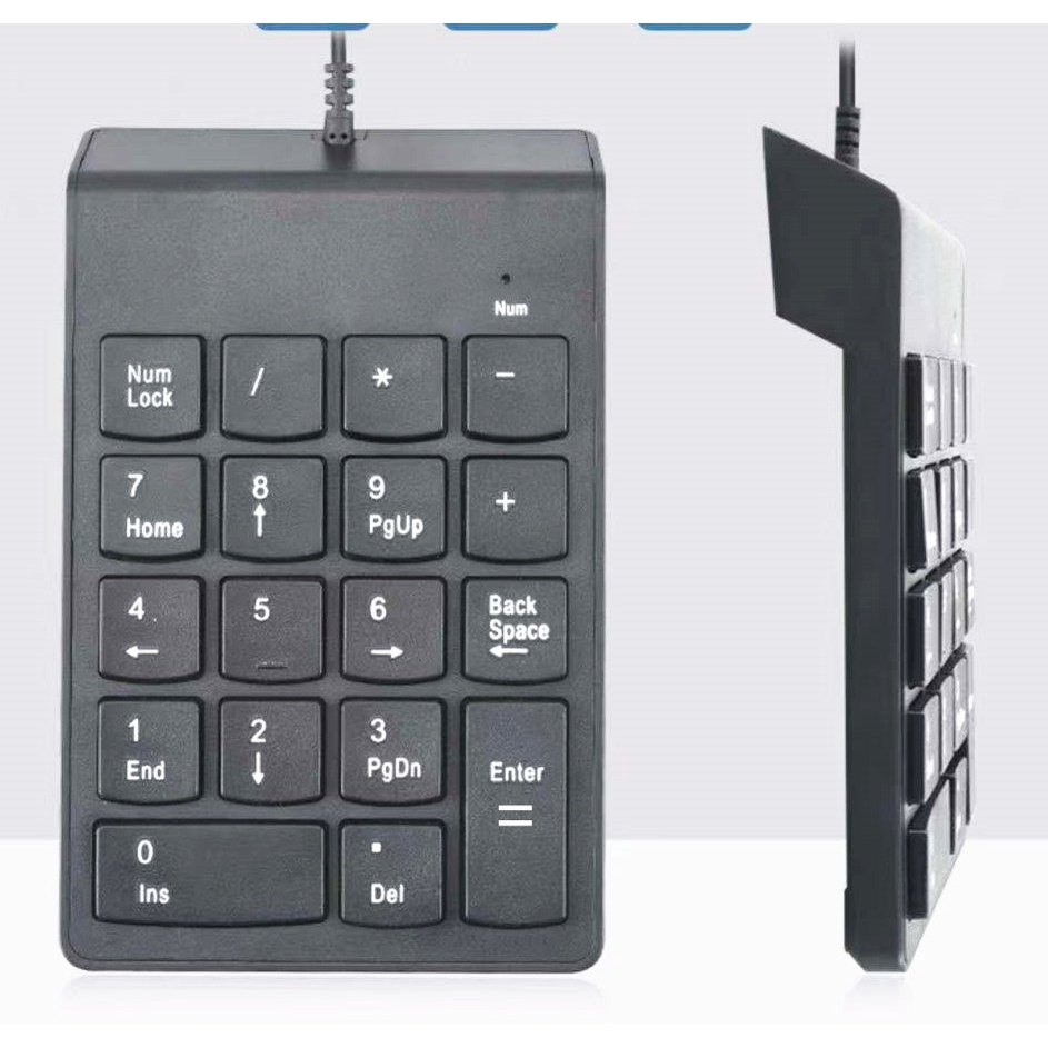 Lemary USB Number Pad Numpad Numeric Keypad 18 Keys แป้นพิมพ์สำหรับแล็ปท็อปเดสก์ท็อปพีซี ใหม่ ...
