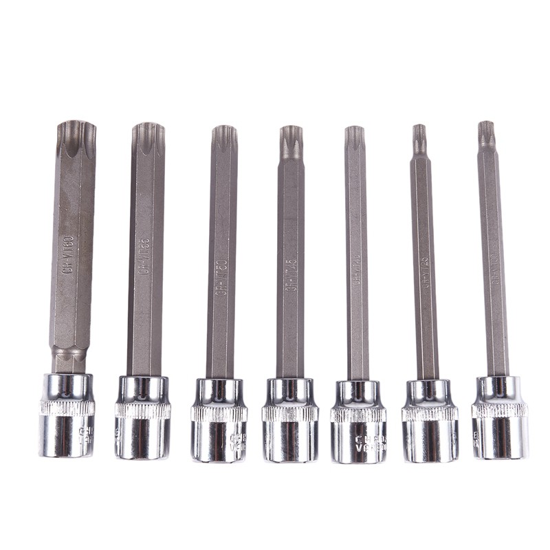 7-piece 3 / 8 inch Tra Long Torx Star Bit Socket Set 110 มม. พร้อมกล่อง ...