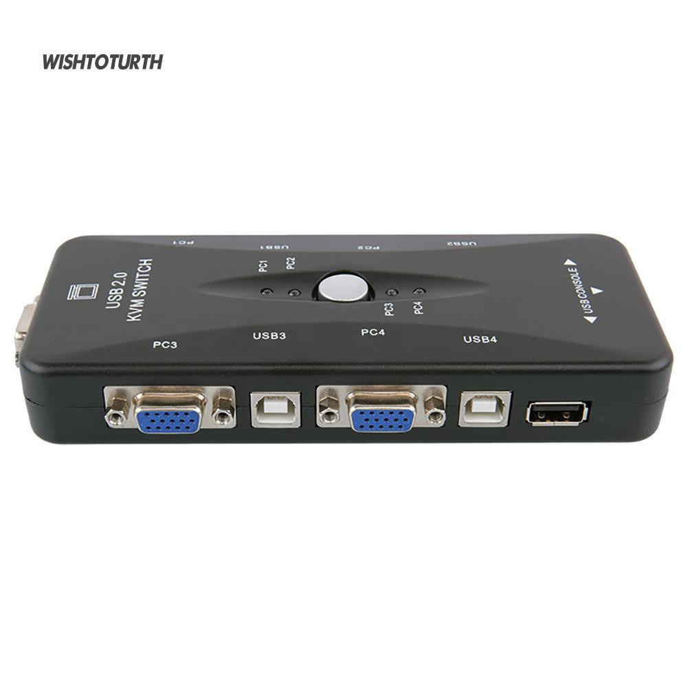 WT 4 Port USB 2.0 KVM Switch MouseKeyboardPrinterVGA Video Monitor 1920x1440 - utc7nmeara - ThaiPick