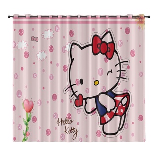 Hello kitty cartoon curtain shading finished custom living room dining ...