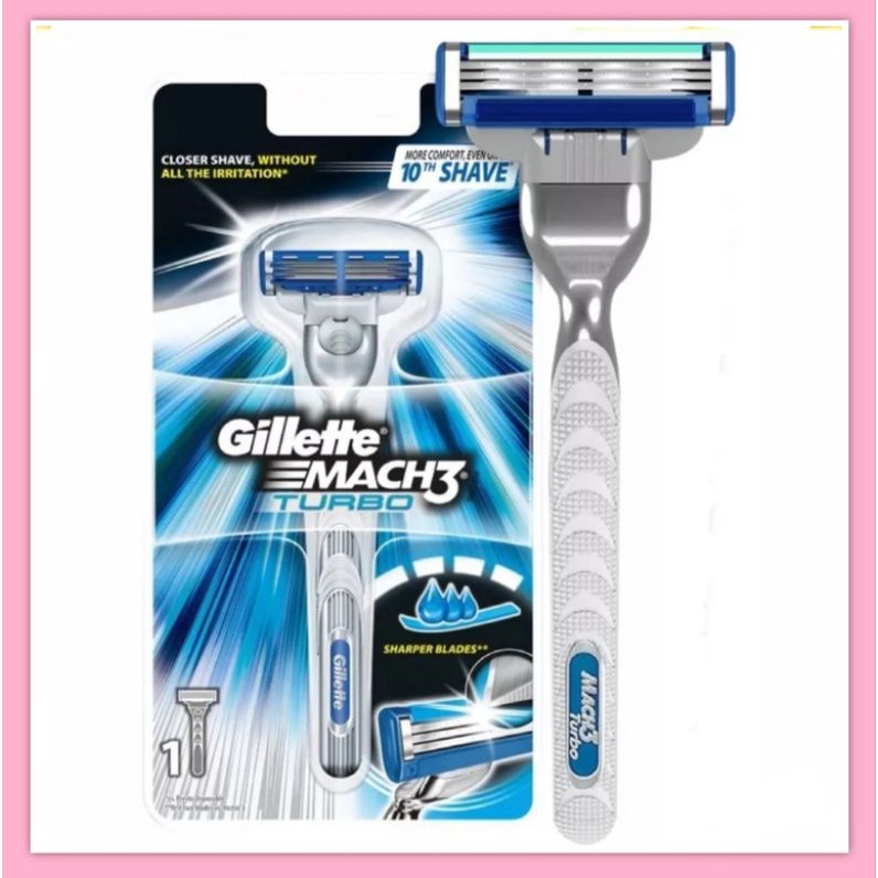 Gillette มีดโกน+ด้าม รุ่น Mach 3 Turbo ( Gillette Mach 3 Turbo Razor ...