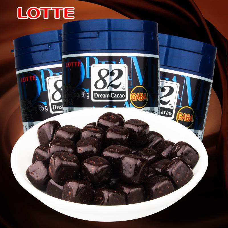 ของว่าง/อาหารเกาหลี∈♗ LOTTE 82%*3 กระป๋องดาร์กช็อกโกแลตถั่วบริสุทธิ์ 86g ช็อกโกแลตเนยโกโก้ ...