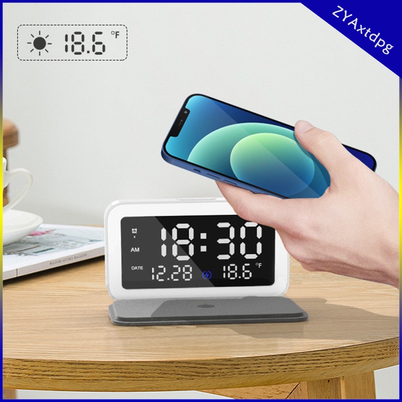 [Spike Products] 15W Qi Wireless Charger Modern Alarm Clock Fast ...