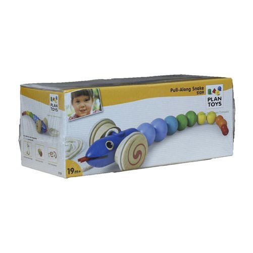 PlanToys ของเล่นไม้ ลากจูง เสริมสร้างกล้ามเนื้อ Pull-Along Snake งูน้อย ...