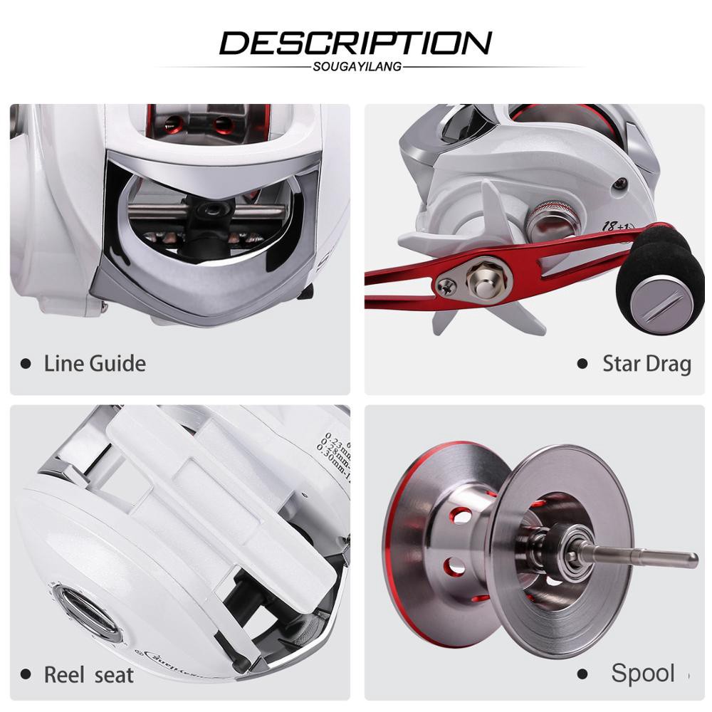 Sougayilang 18+1BB Baitcasting Fishing Reel Strong Drag Power 10kg ...