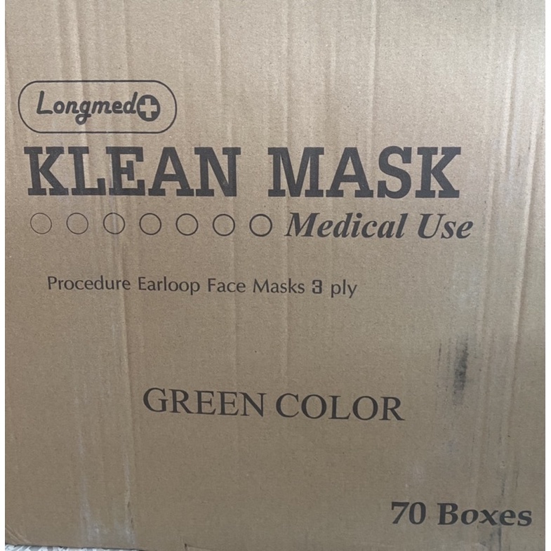 Klean mask ยกลัง สีเขียว หน้ากากทางการเเพทย์ 1ลัง มี 70กล่อง กล่องละ 50 ...