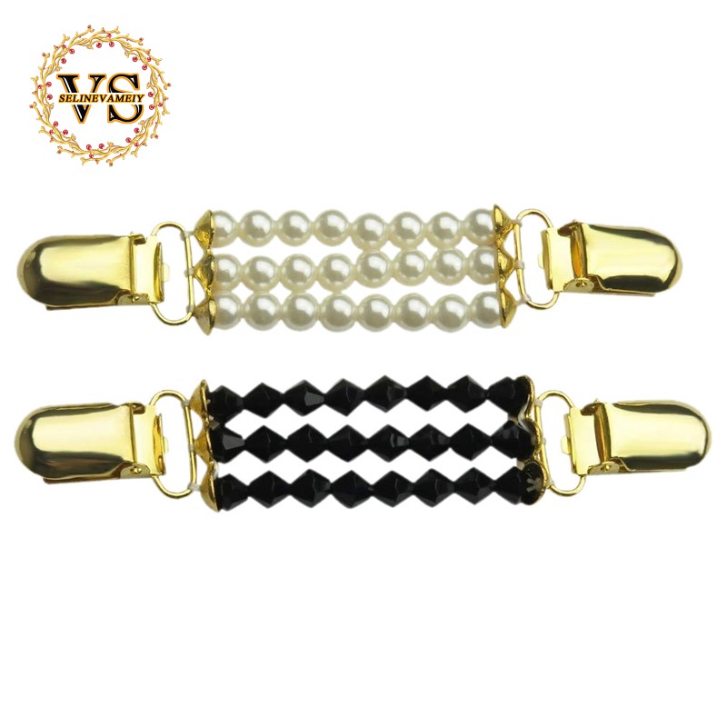 Sweater Vest Clips-Fake Pearl & Black Dress,Blouse Back-Set/2 ...