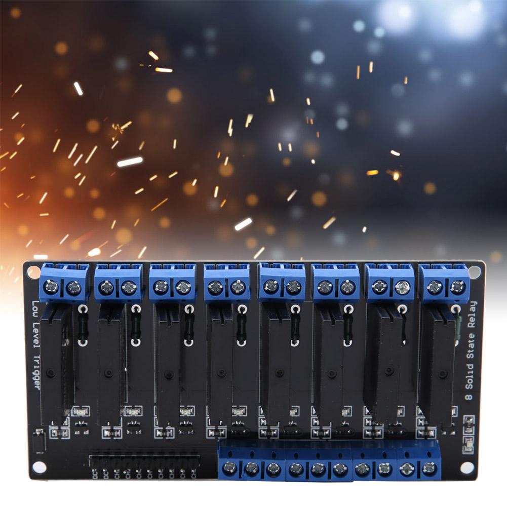 8 Channels Solid State Relay Module DC-AC Low Level Trigger with Fuse ...