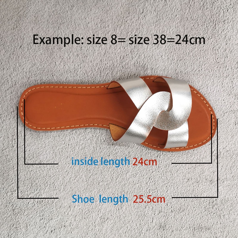 Summer Women Sandals Shoes Summer Style Fashion PU Leather Interlocking Surface Female Slippers ...