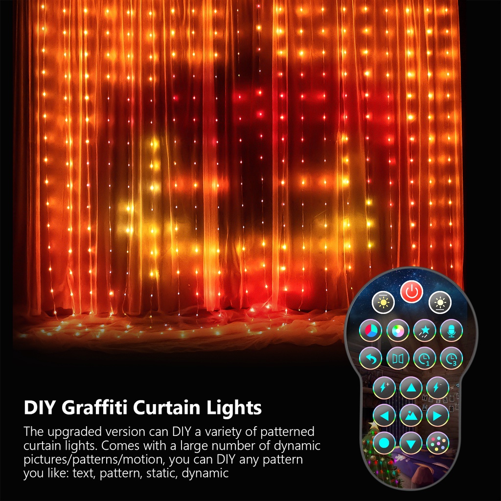 ราคา -ประสิทธิภาพWS2812B Window Curtain Lights Multicolor Fairy LED ...