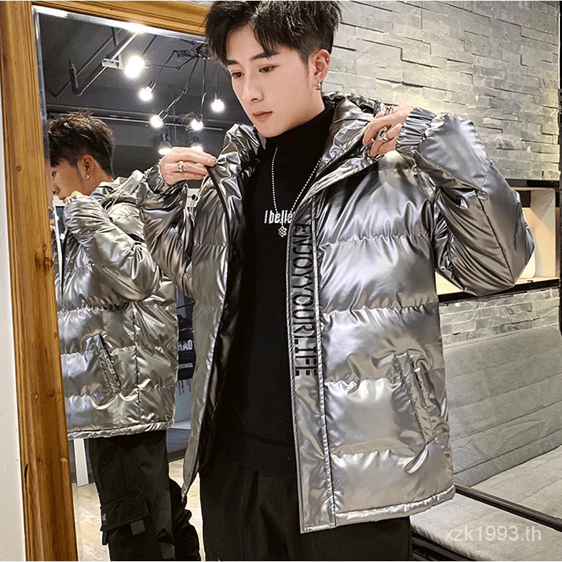 Winter Cotton-Padded Coat Men's Korean-Style Short Glossy All-Matching ...