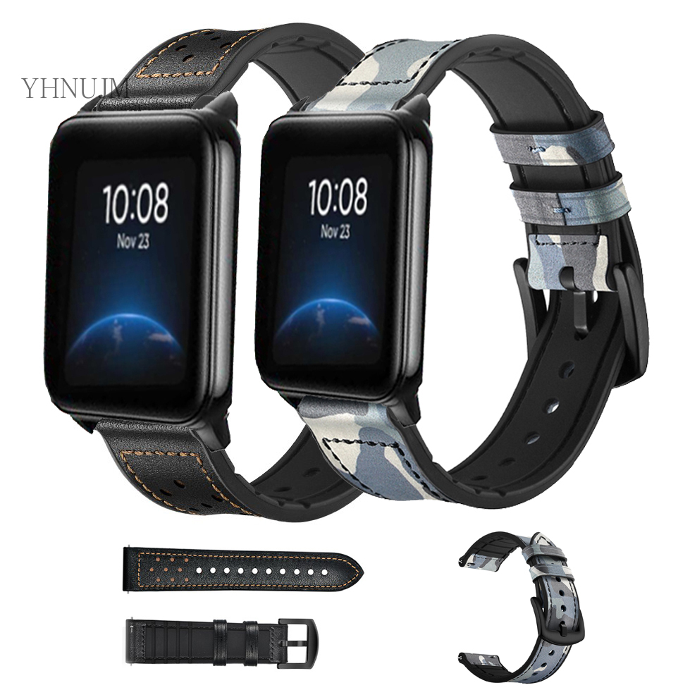 Realme watch 2 strap Silicone+ leather band Smart WatchBand Real me 2 ...
