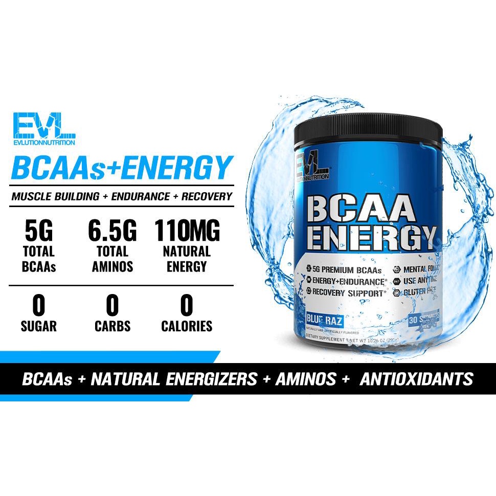 EVL BCAA ENERGY (30Servings) กรดอะมิโน สร้างกล้ามเนื้อลีน เพิ่มกล้าม ...