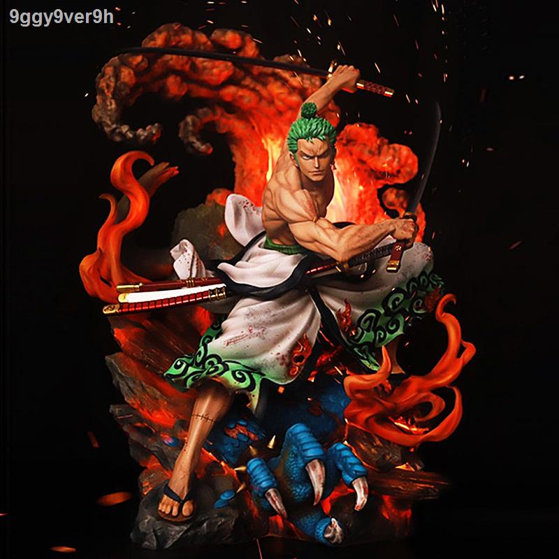 ตุ๊กตาแข็ง One Piece GK Three Swords and the Country Onishima Zoro รูป ...
