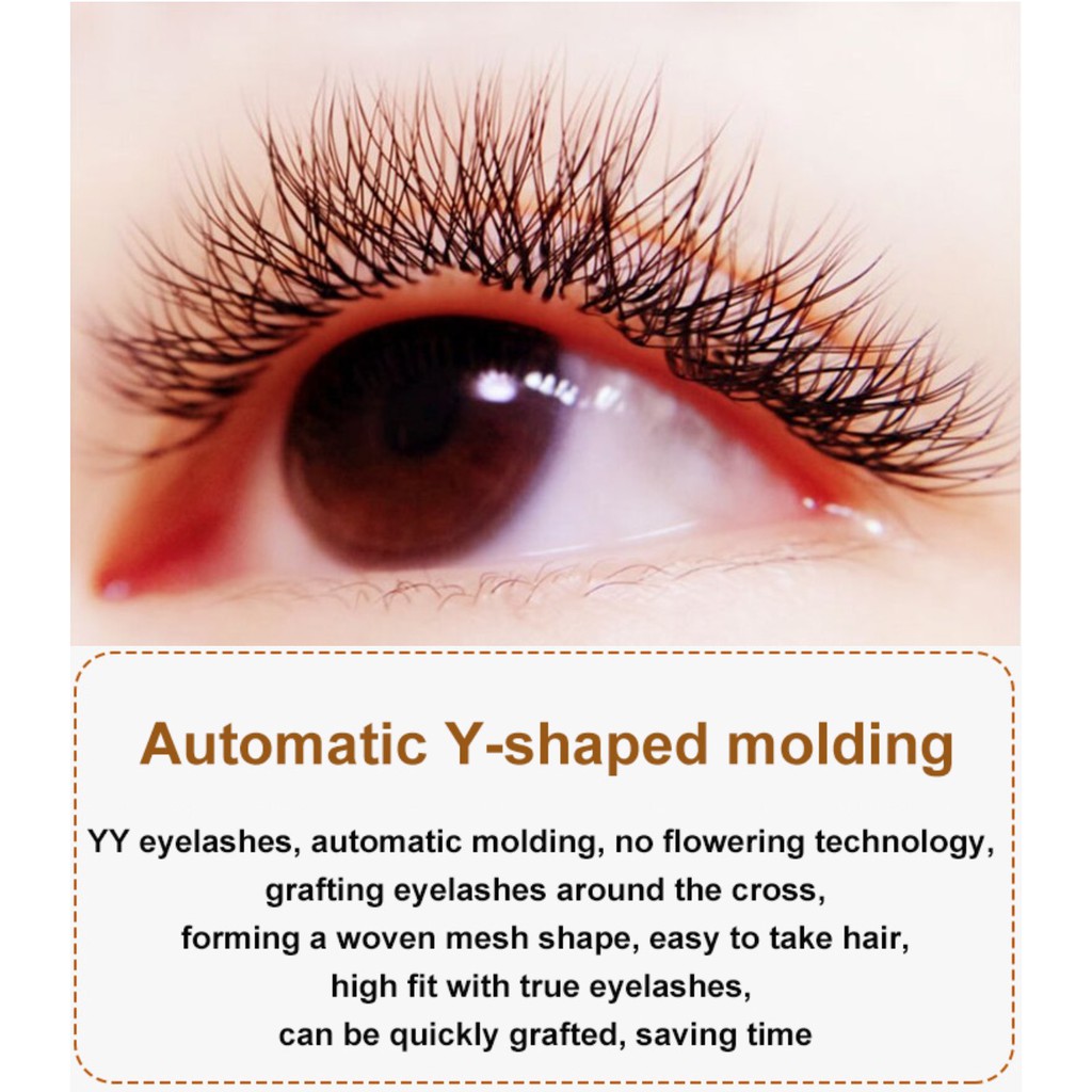 Brown Color Y type Eyelashes Curl C,D Thickness 0.07mm Braided Love ...