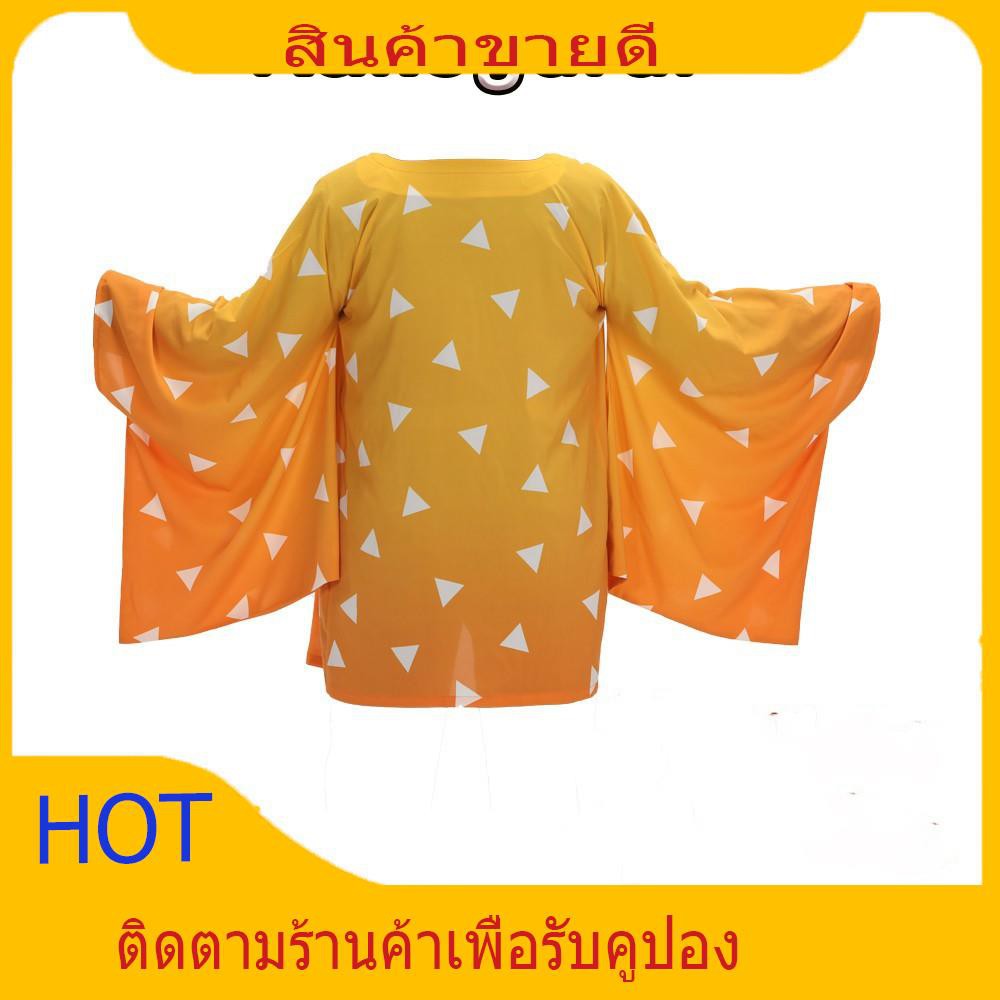 Demon Slayer Agatsuma Zenitsu Cosplay Costumes haori coat Kimetsu No ...