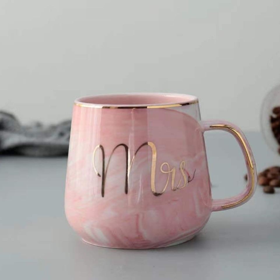 ins ceramic mug mug breakfast mug Nordic minimalist marble pattern mug ...