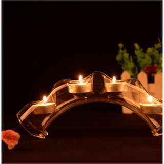 Crystal Glass Candle Stick Transparent Circular Arch Candlestick ...