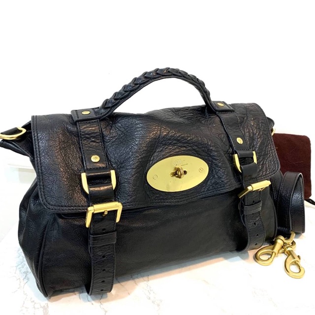 Mulberry alexa regular black สีดำอะไหล่ทอง สวยเก๋หนังทั้งใบ จัดเลยค่ะ ...