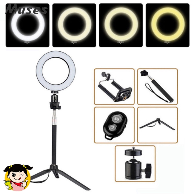 14.5/16/20cm Dimmable LED Ring Light Selfie Light Lamp Photo Camera ...