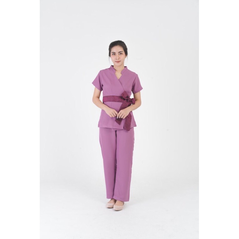 ชุดสปา ชุดนวด ชุดผู้ป่วย (เสื้อกุยเฮงผ้าโทเรกางเกงโทเรเอวยางยืดขา5ส่วน ...