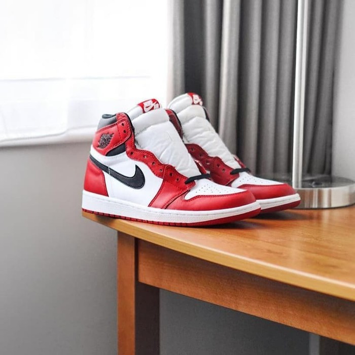 Nike Air Jordan 1 Chicago Red Shoes รองเท้าผ้าใบลําลองสําหรับผู้ชาย ...
