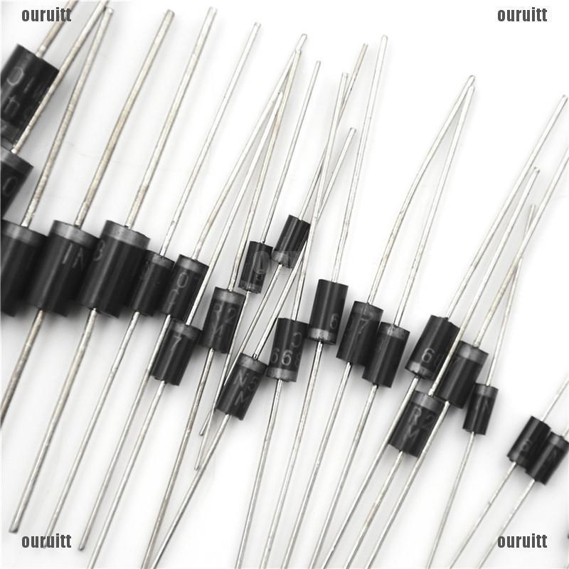SP 100pcs 8 Values Diode Bag Assortment Kit 1N4007 1N4148 1N5408 FR107 ...