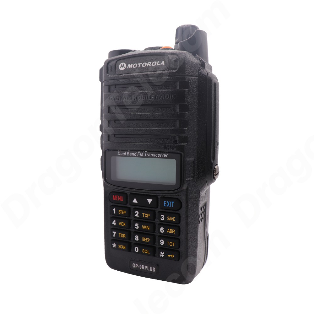 วิทยุสื่อสารเครื่องดำ Motorola GP-9R Plus (กันน้ำมาตรฐาน IP68) ความถี่วิทยุสมัครเล่น หน้าจอโชว์ ...