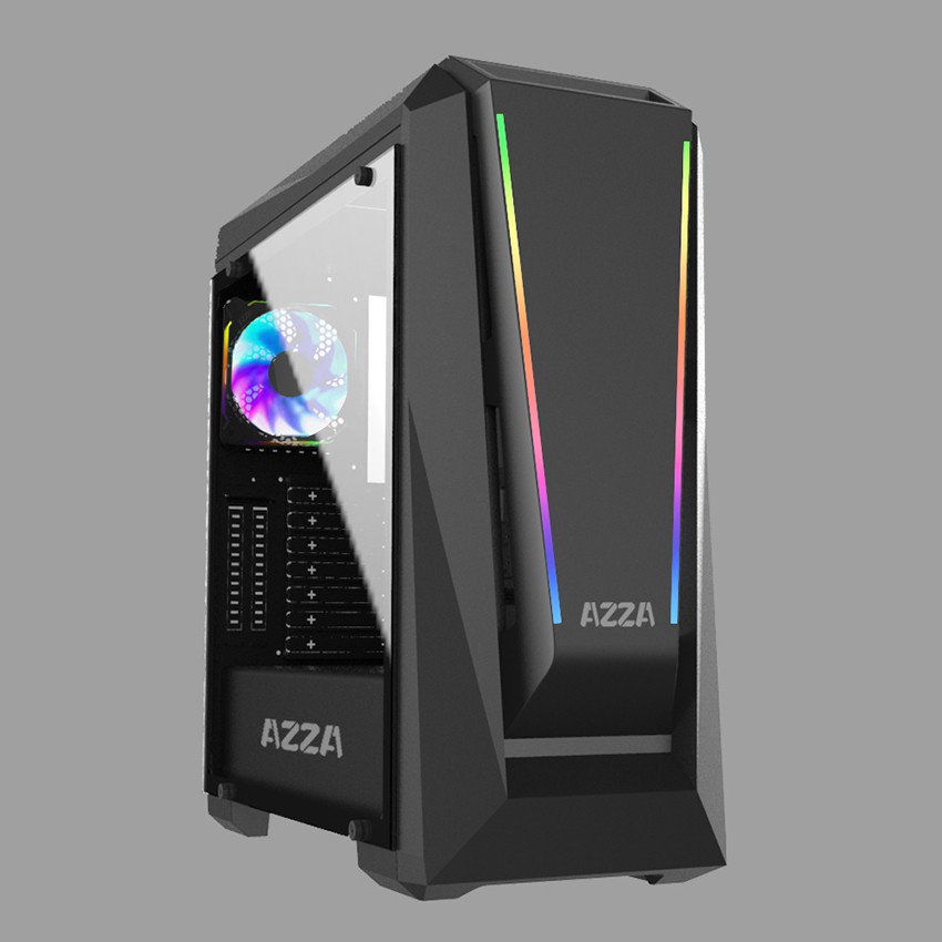 AZZA Mid Tower Tempered Glass RGB Gaming Case Chroma 410A - Black ...