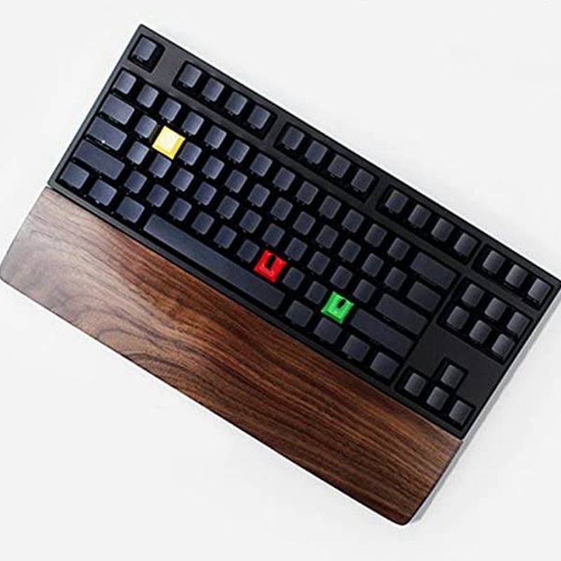 Mechanical Keyboard Wrist Support 87 Keys Walnut Computer Palm Pad ...