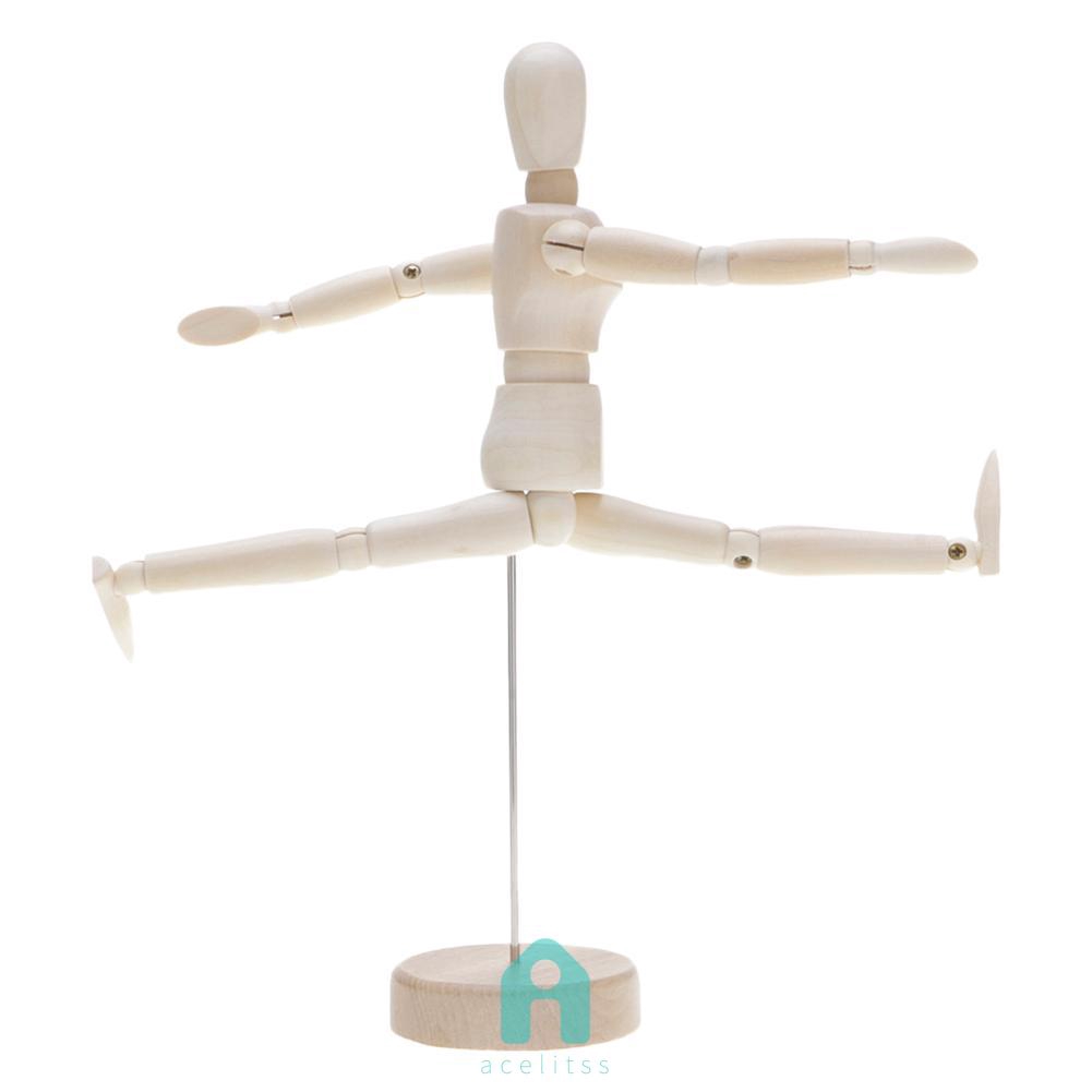 ACT Handmade Wooden Movable Limbs Human Figure Model Artist Sketch Draw ...