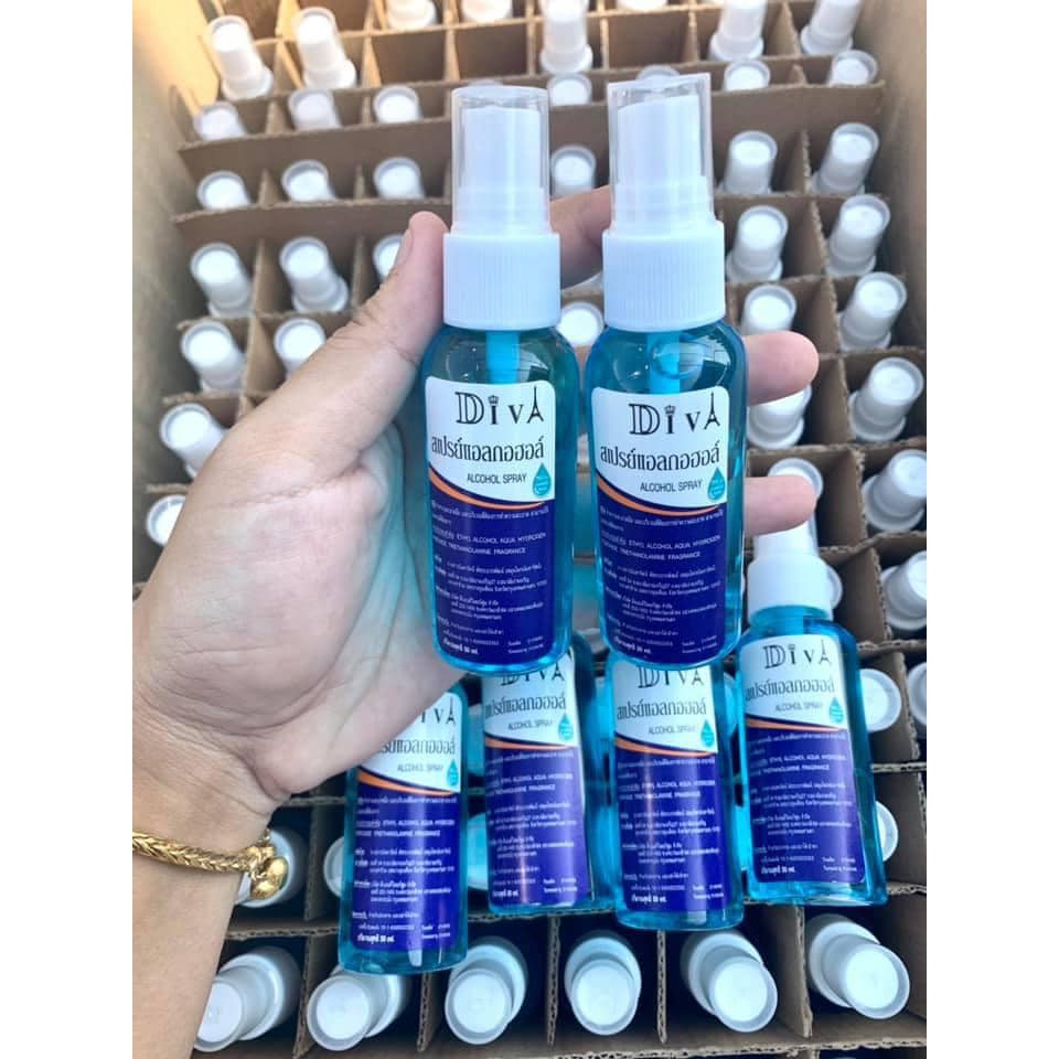 สเปรย์แอลกอฮอล์ 50มล. 75% Diva Alcohol Spray สเปรย์พกพา แอลกอฮอลล์ 75% ...