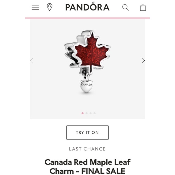 Pandora red maple leaf charm แท้100 - pandoradd - ThaiPick